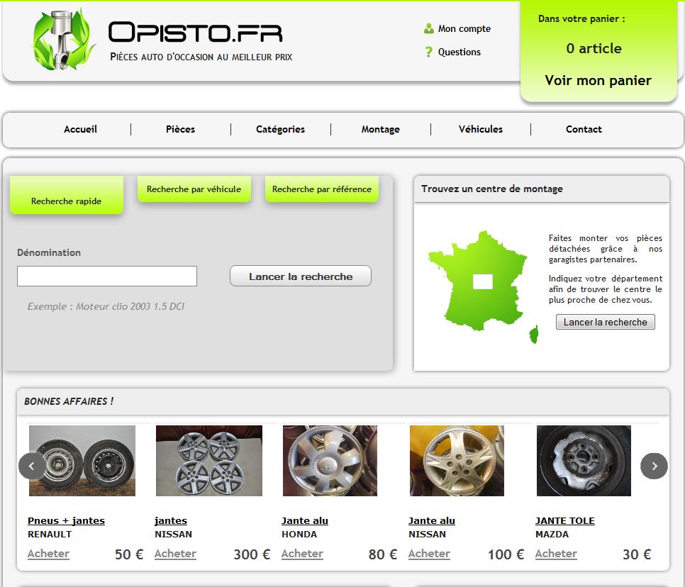Opisto.fr : une vue globale sur le stock de pièces d’occasion Opisto.fr : une vue globale sur le stock de pièces d’occasion